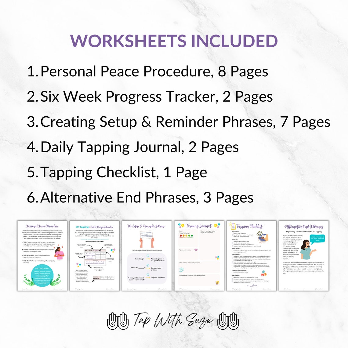 EFT Tapping Worksheet Bundle EFT Tapping Tracker, Tapping Journal ...