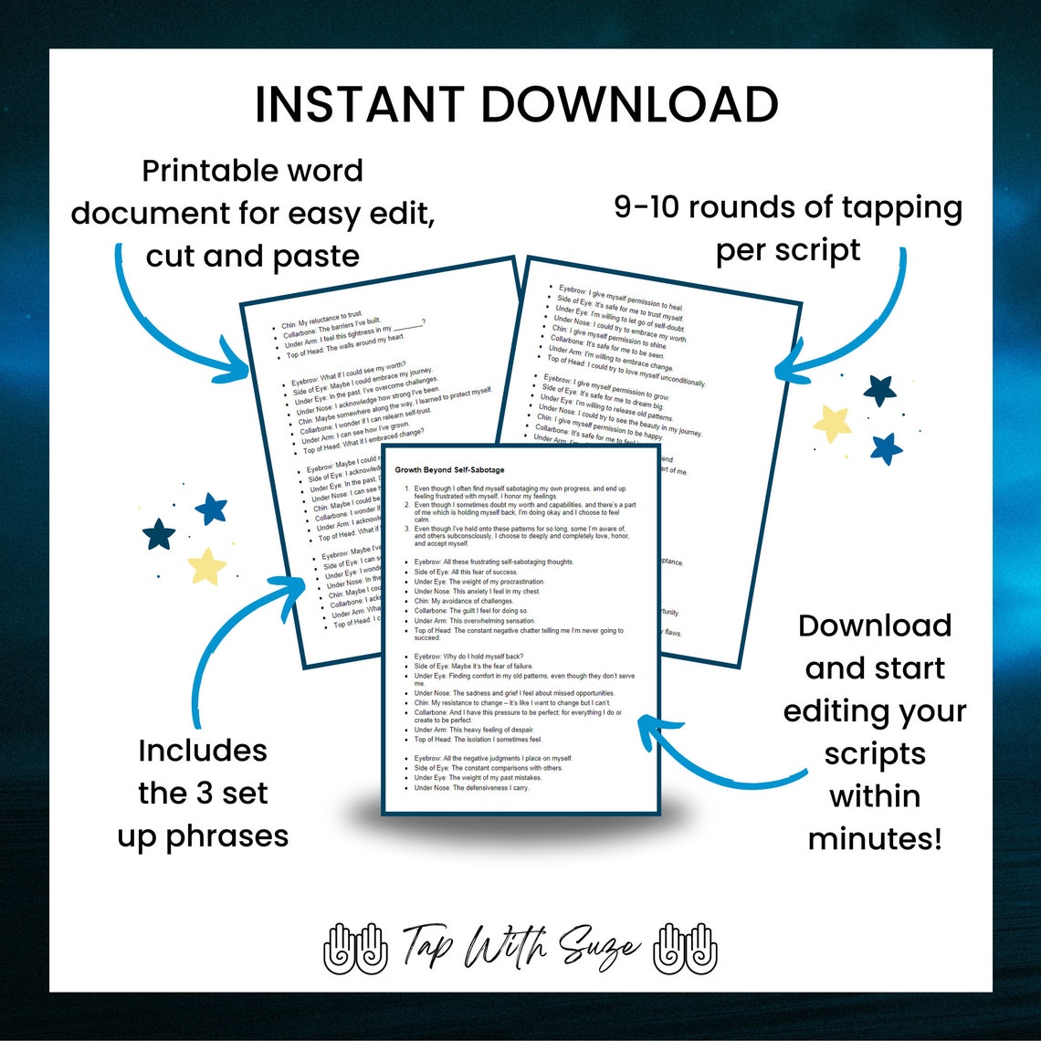 EFT Tapping Script Bundle for Emotions & Mindset | 10 Mindful Scripts ...