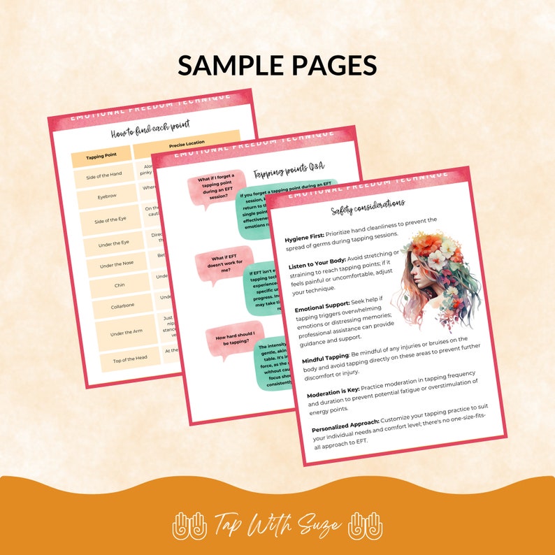 EFT Tapping Points Poster + Guide | Printable Therapy Chart ...