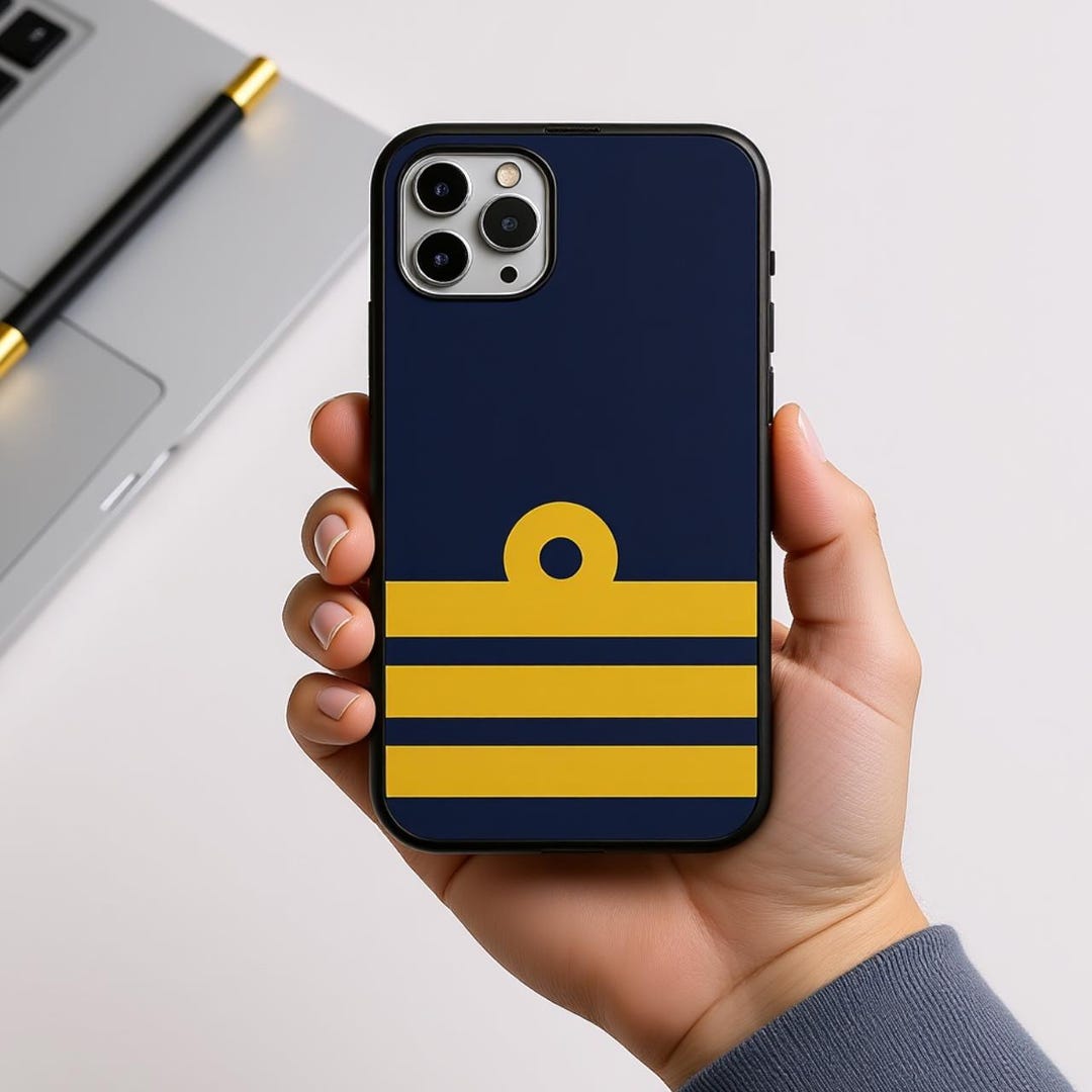 Royal Navy Commander Rank Phone Case, Gold Braid Insignia on Dark Navy ...