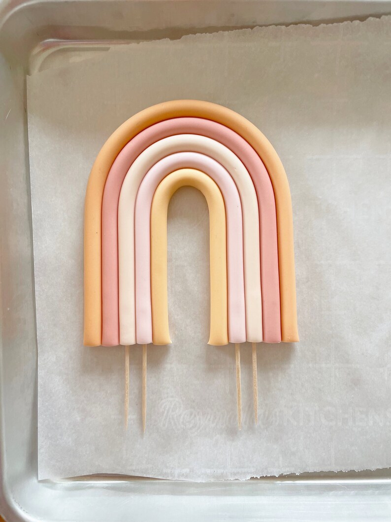 Boho Rainbow Fondant Cake Topper Fondant Rainbow - Etsy