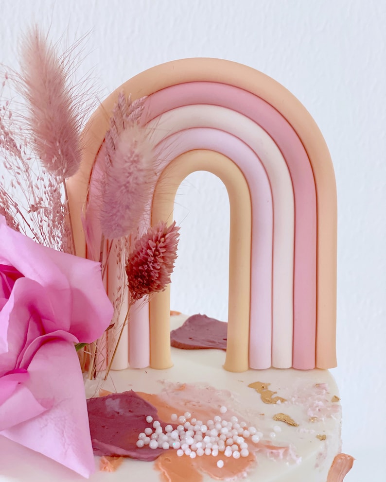 Boho Rainbow Fondant Cake Topper Fondant Rainbow - Etsy