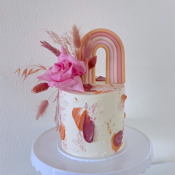 Boho Rainbow Cake Topper Svg - Etsy