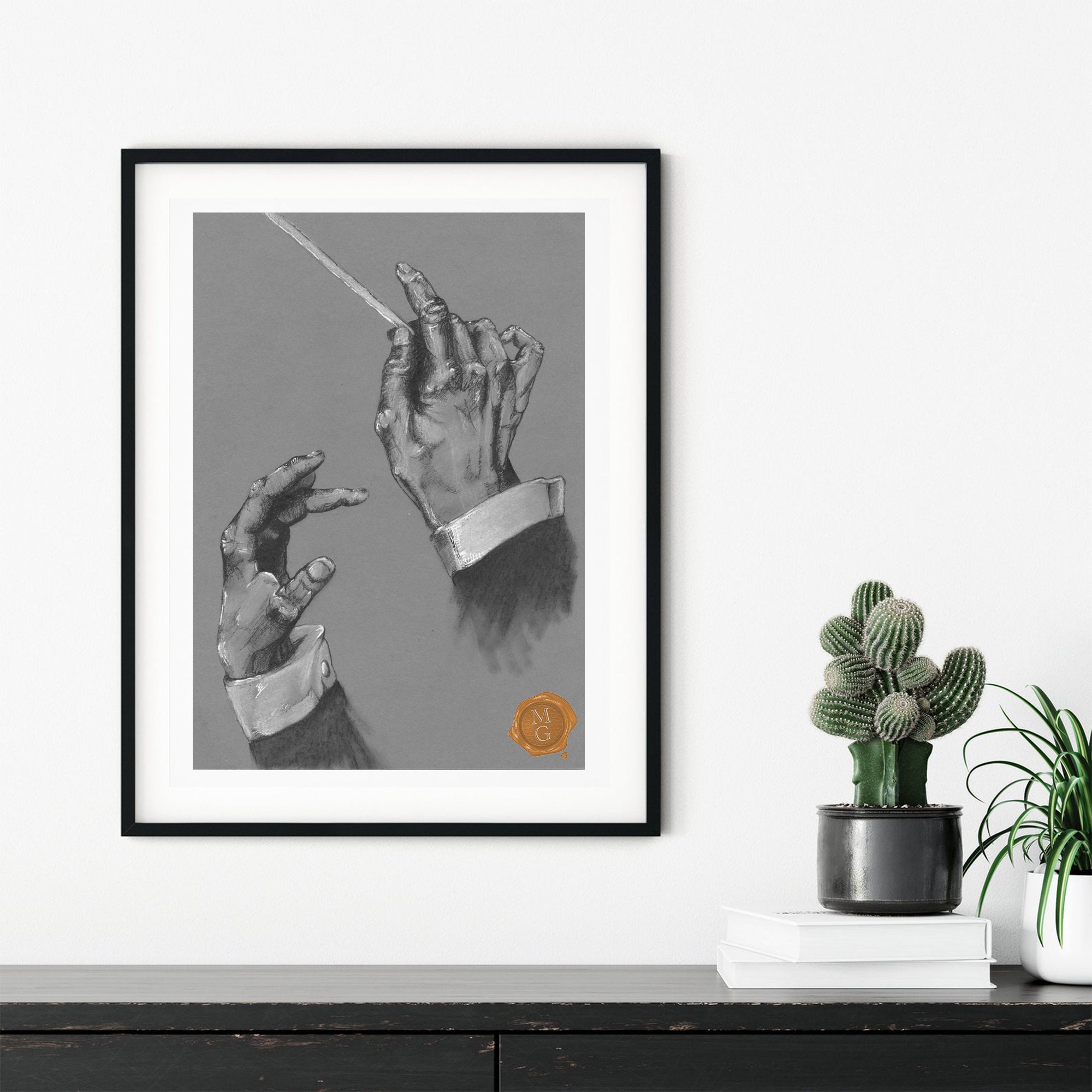 Conductors Hands Fine Line Drawing Printable DIGITAL DOWNLOAD - Etsy