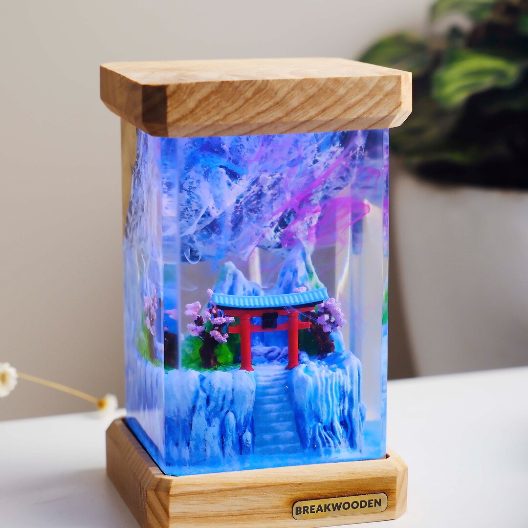 Lamp Torii Gate Winter Epoxy, Lamp Custom Resin, Epoxy Resin Lamp ...