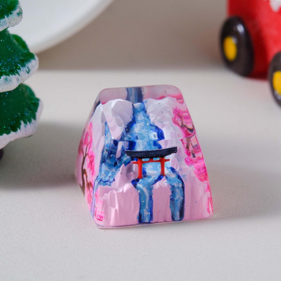 Torii Gate Blossom Artisan Keycap, Custom Resin Epoxy Keycap, Cherry ...
