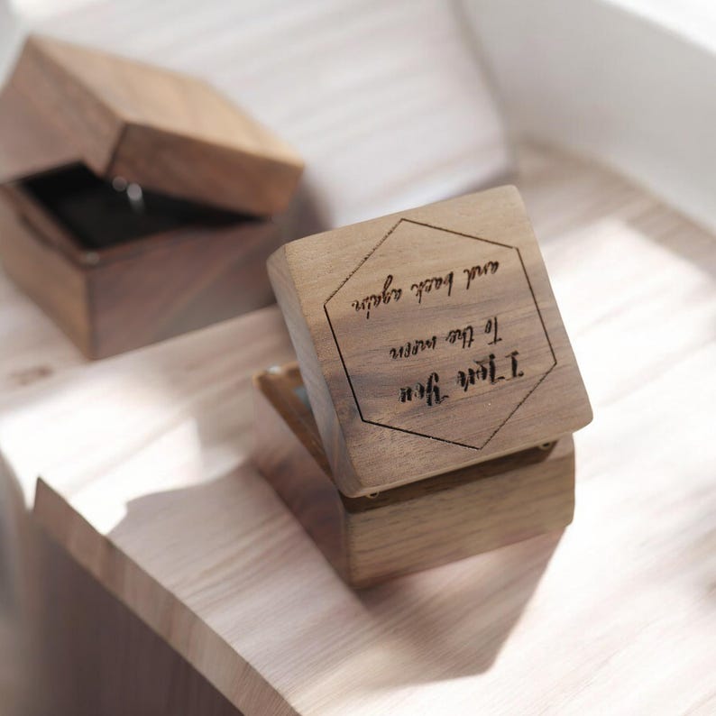 ENGAGEMENT RING BOX, Wedding Ring Box, Ring Box Proposal, Wooden Ring ...