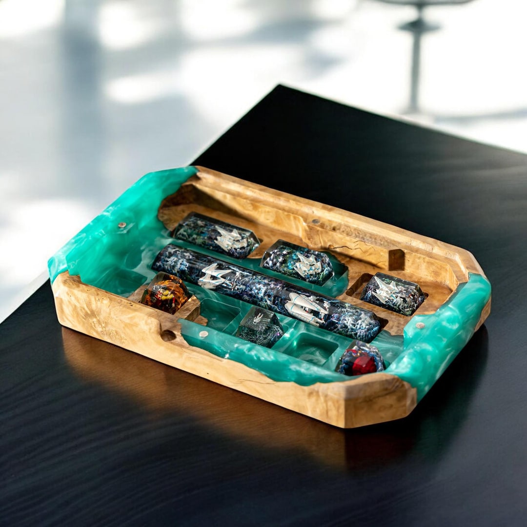 Box Keycap Resin, Keycap Storage Box, Box Keycap Wood, Handmade Gift ...