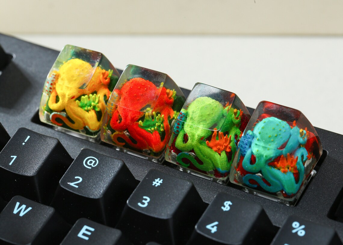 Octopus Artisan Keycap Keycap Keycaps Resin Keycap Handmade | Etsy