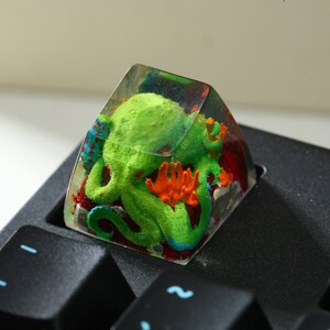 Octopus Artisan Keycap, Keycap, Keycaps Resin, Keycap Handmade SA and ...