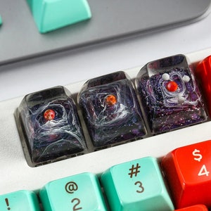 Planet Keycap With Planets & Orbits. Keycaps for Mechanical Keys, Resin Custom Keycaps, the ...