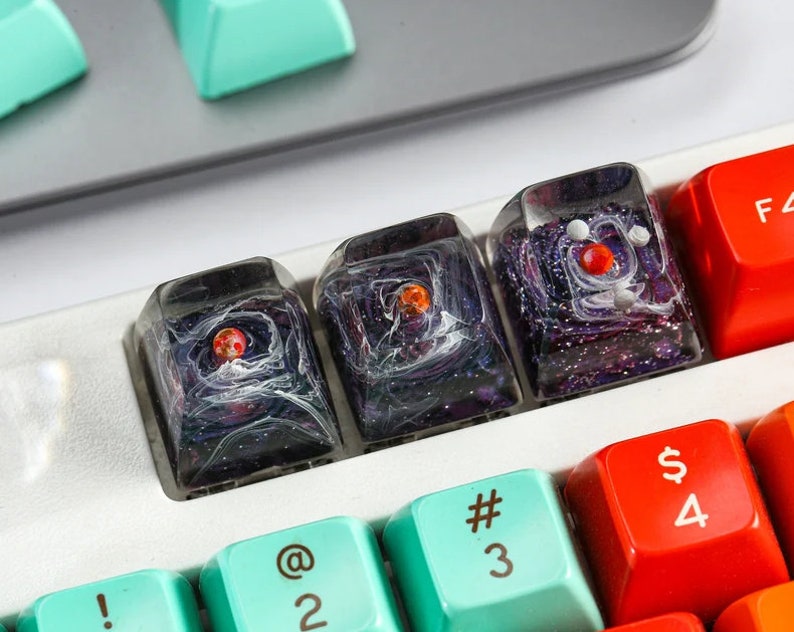 Planet Keycap With Planets & Orbits. Keycaps for Mechanical Keys, Resin ...