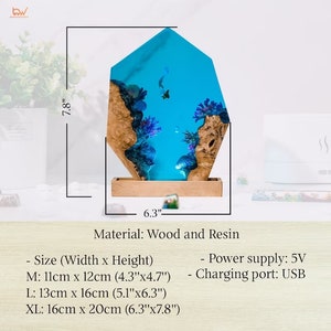 POLYGON DEEP Whale Sea, Table Lamp, Custom Night Light, Epoxy Lamp ...