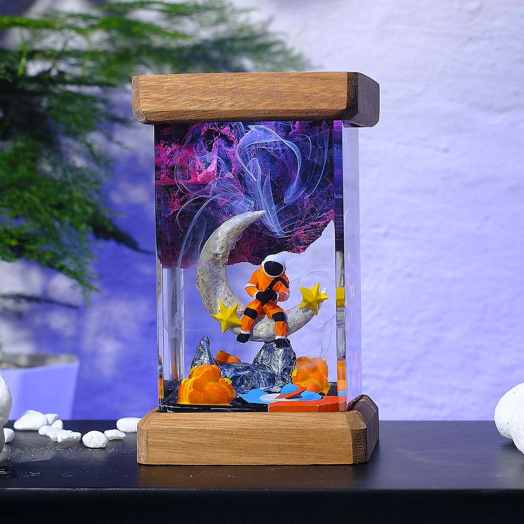 Lamp Astronauts Resin Epoxy, Lamp Custom Resin, Epoxy Resin Lamp, Night ...