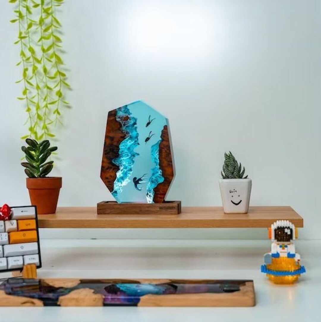 Scuba Diving Resin Lamp, Blue Ocean Table Lamp, Custom Night Light ...