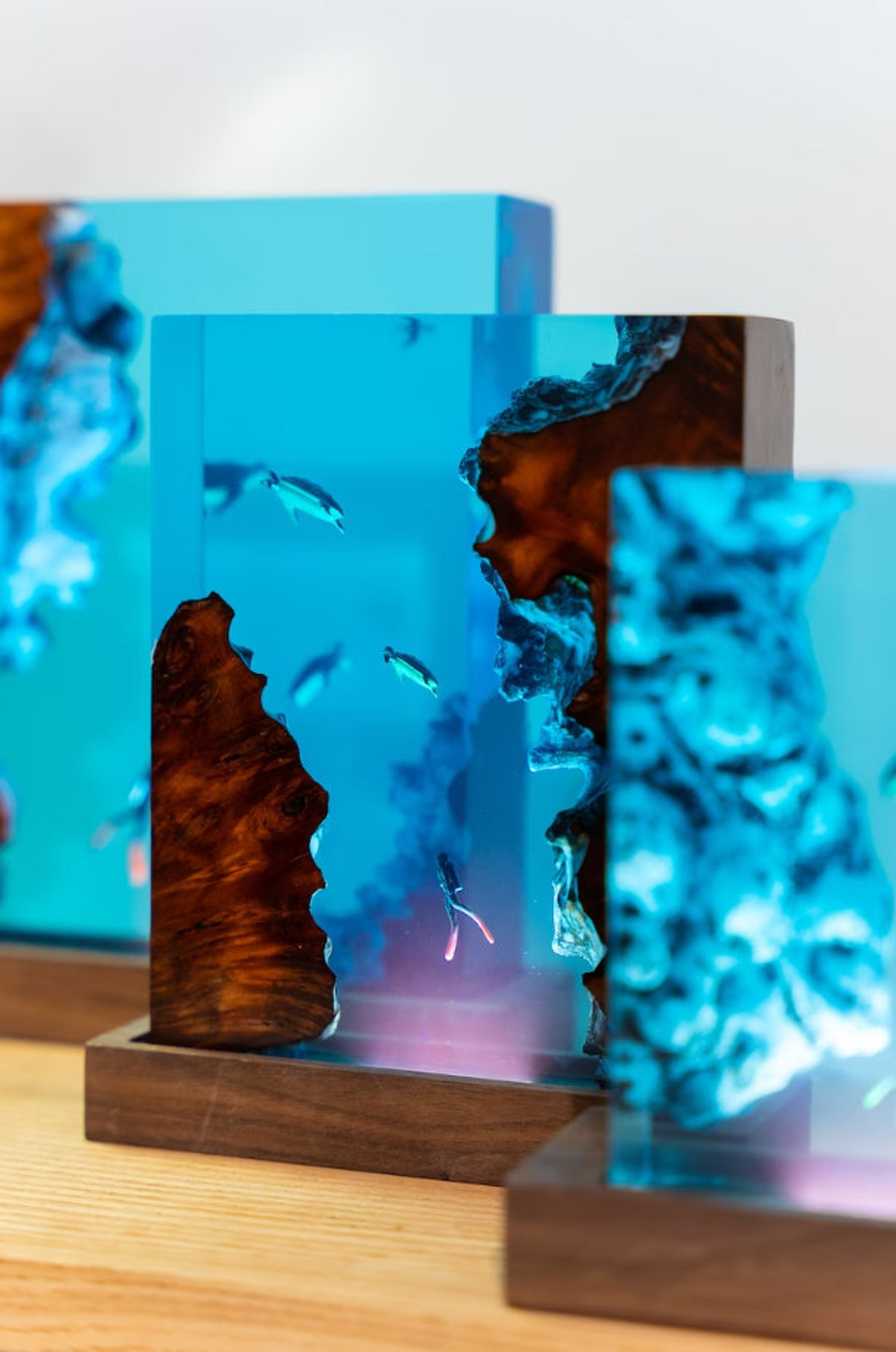 POLYGON DEEP Turtle Sea, Blue Ocean Lamp, Table Lamp, Custom Night ...