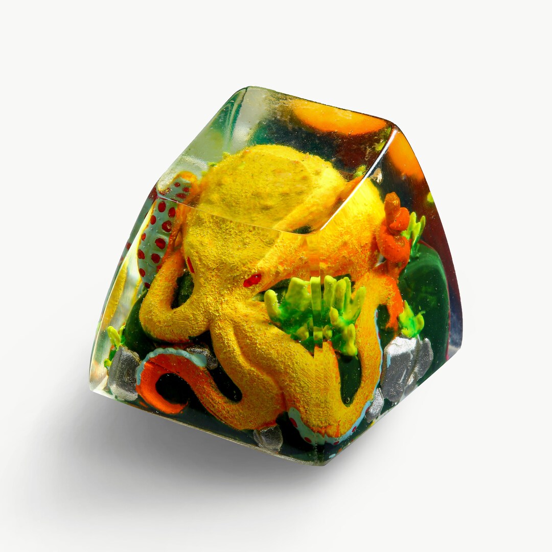 Octopus Artisan Keycap, Keycap, Keycaps Resin, Keycap Handmade SA and ...