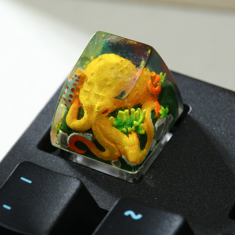 Octopus Artisan Keycap Keycap Keycaps Resin Keycap Handmade - Etsy
