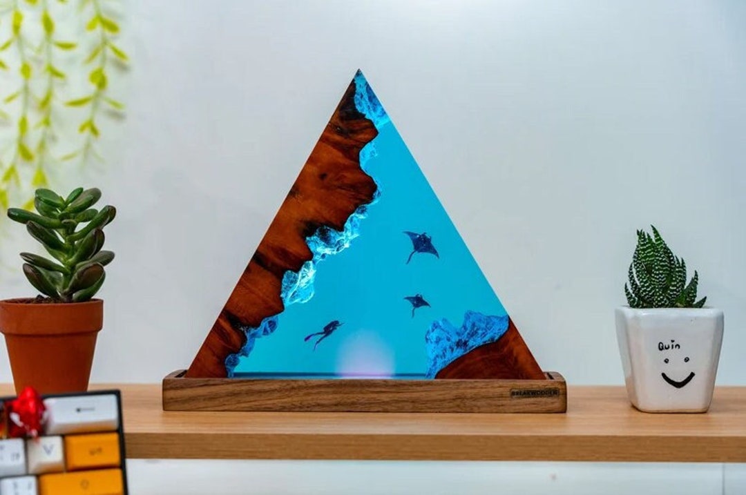 Scuba Diving Resin Lamp, Blue Ocean Table Lamp, Custom Night Light ...