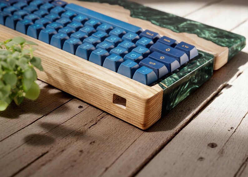 Wrist Rest Resin, Keyboard Wrist Rest, Green Resin Wrist Rest, Wooden ...