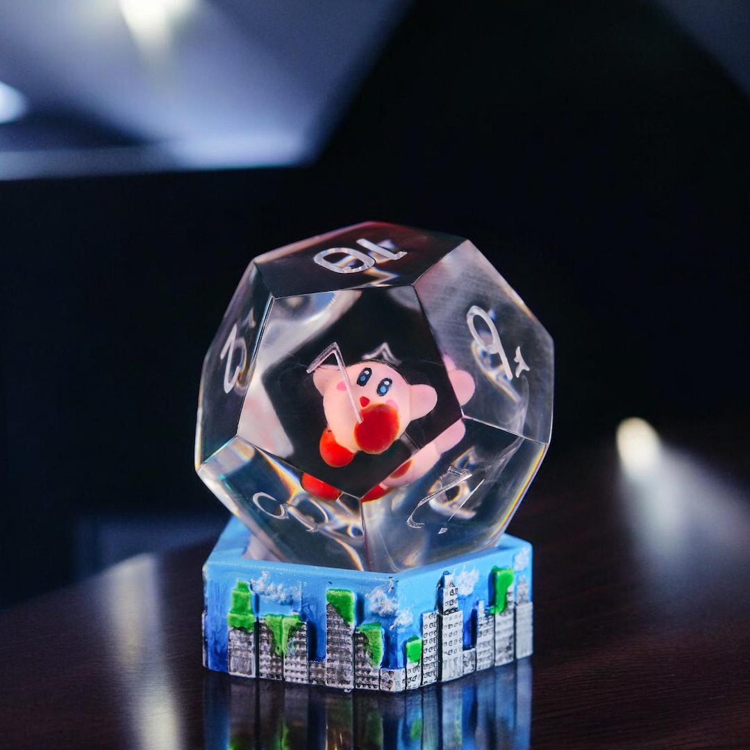 Kir.by Dice Resin, Dice Set Anime Cute, Dice Custom, Pink Dice Epoxy ...