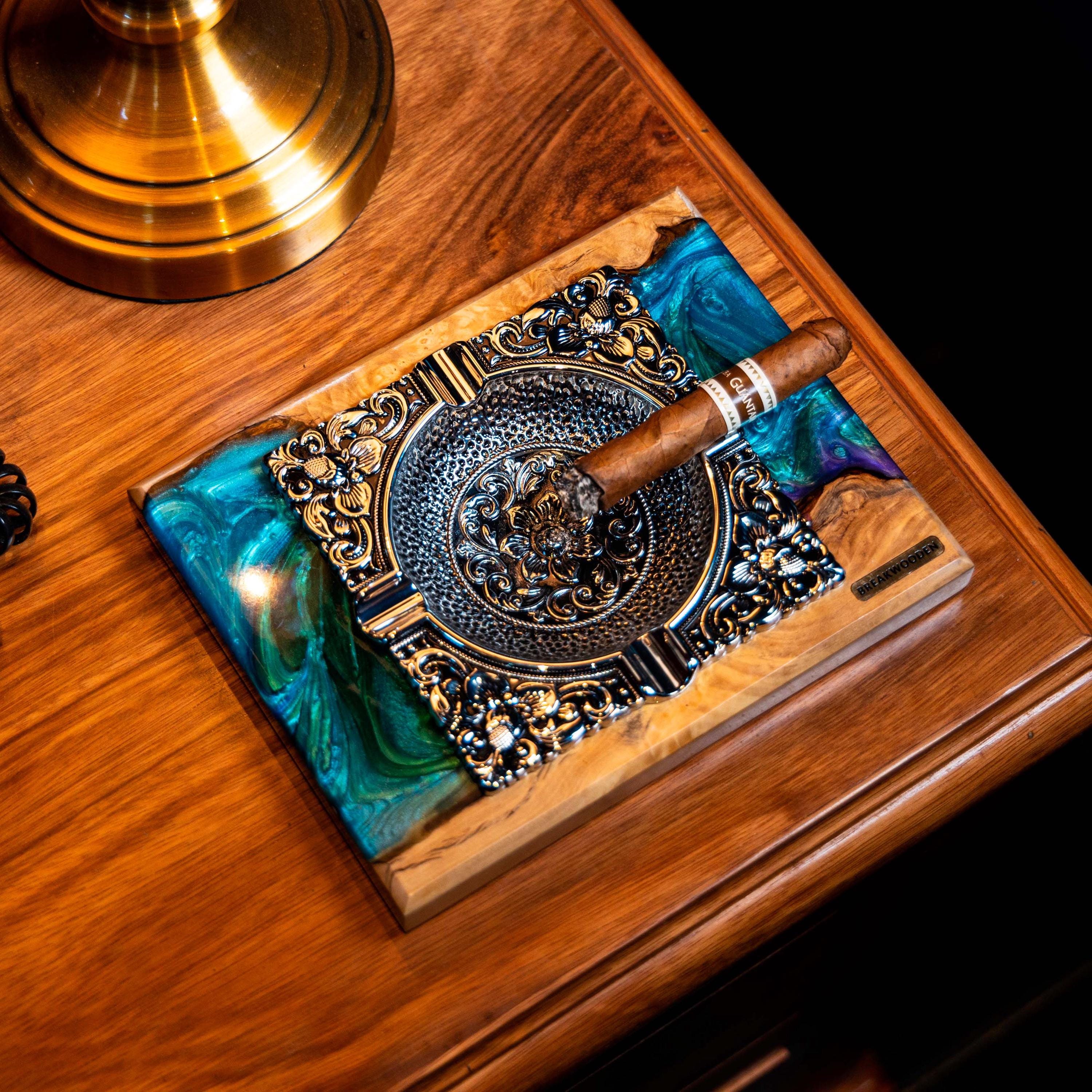 Ashtray Resin Handmade, Rolling Tray Handmade, Ashtray Wood, Tobacciana ...