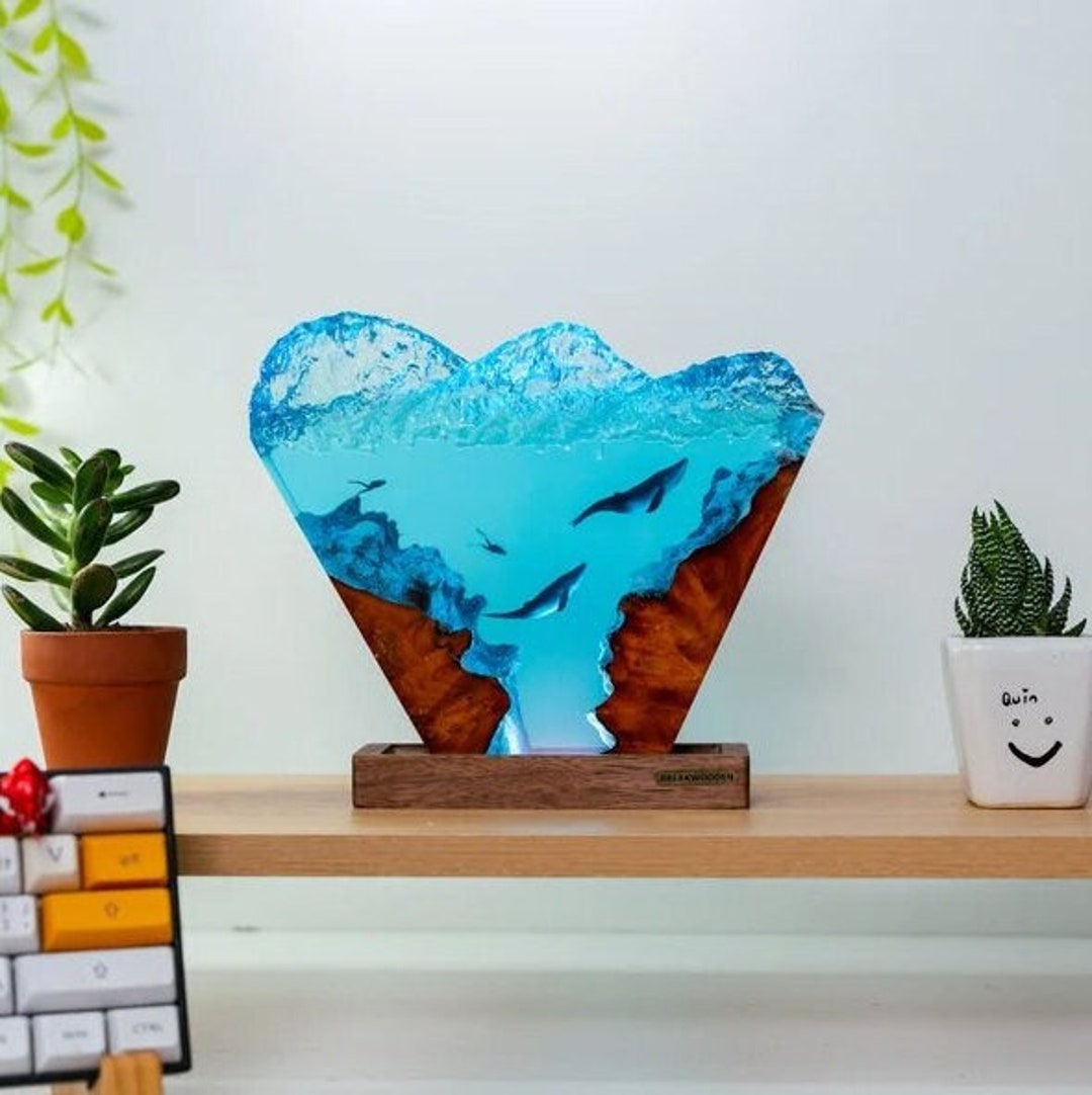 Scuba Diving Resin Lamp, Blue Ocean Table Lamp, Custom Night Light ...
