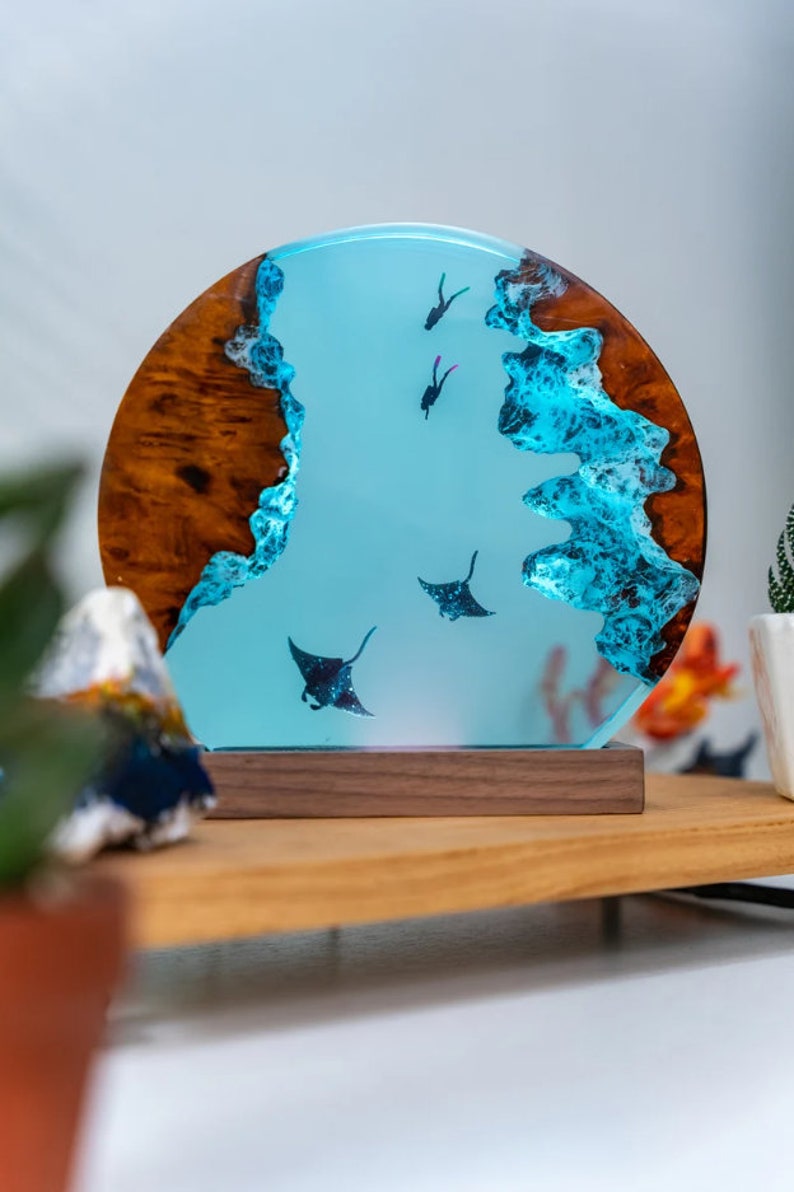 Scuba Diving Resin Lamp, Blue Ocean Table Lamp, Custom Night Light ...