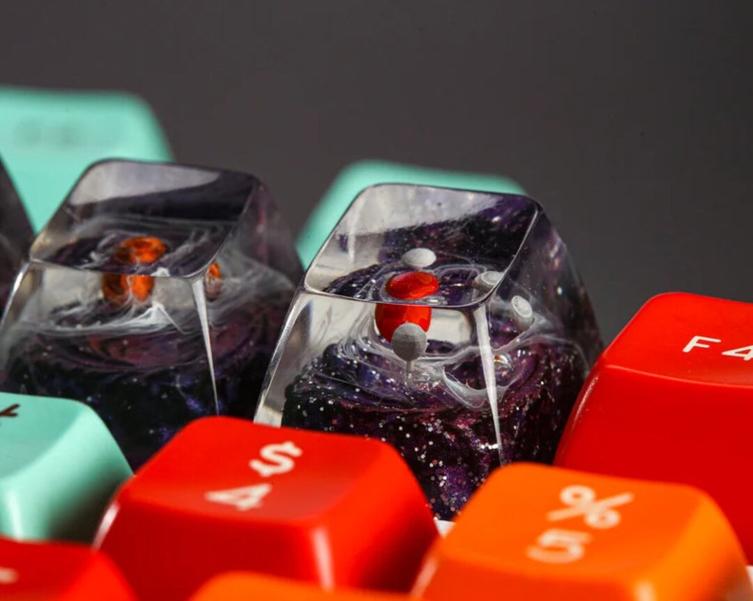 Planet Keycap With Planets & Orbits. Keycaps for Mechanical Keys, Resin Custom Keycaps, the ...