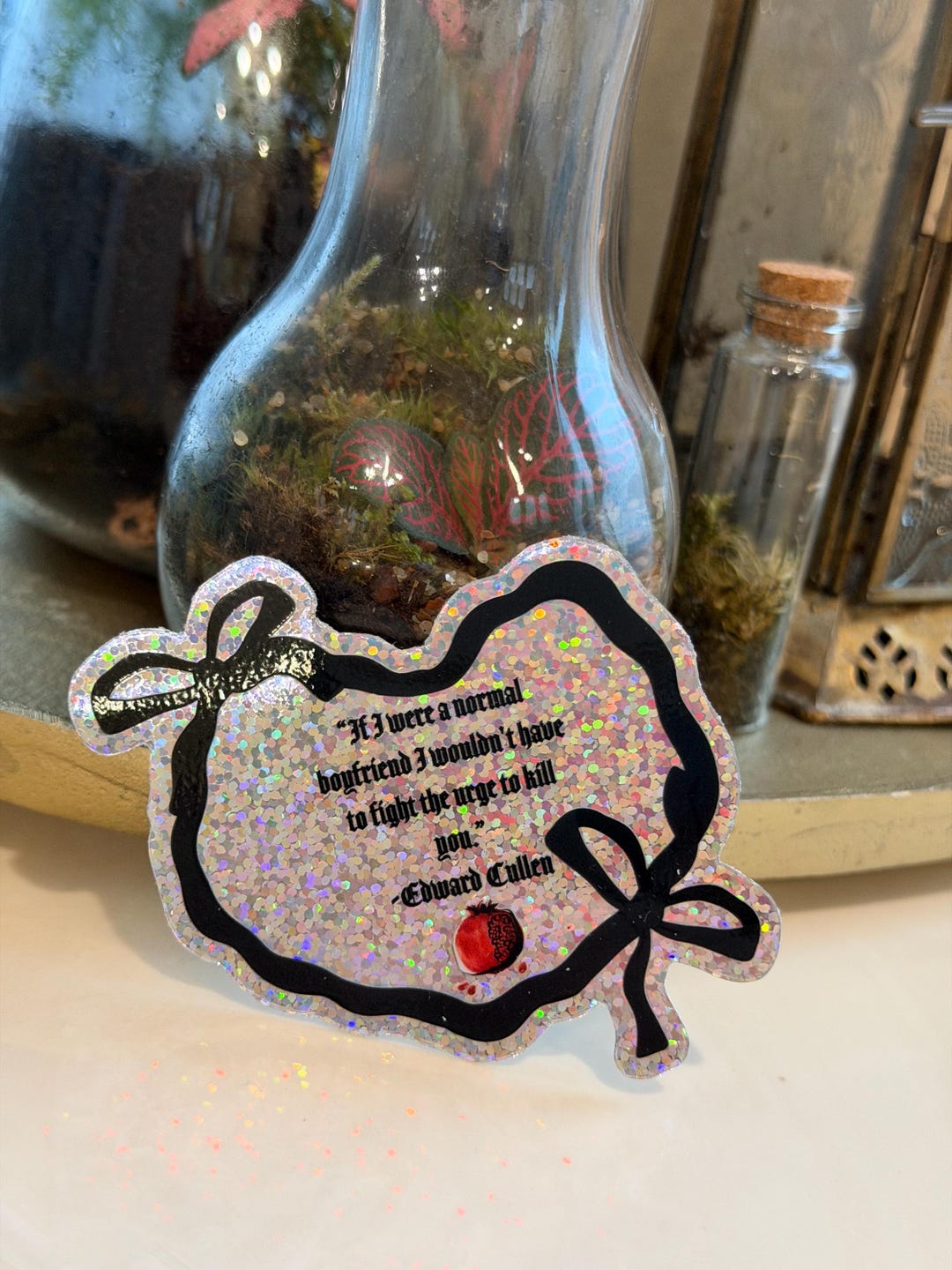 Edward Cullen Heart- Twilight Glitter Sticker - Etsy