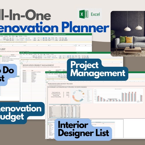 Home Renovation Remodel Budget Excel Template Renovation - Etsy