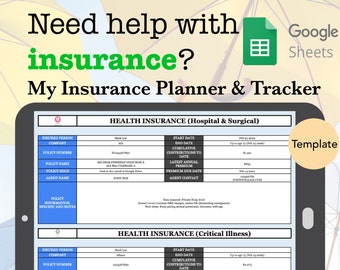 Medical Insurance Planner and Tracker Organize Your - Etsy
