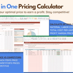 Etsy Sellers Pricing Calculator: Small Business Planner, Price List ...