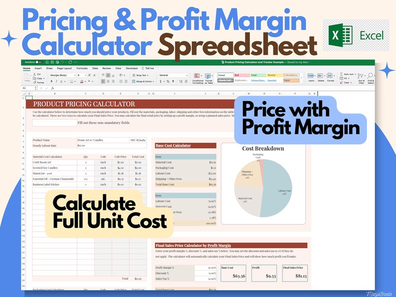 Product Pricing Template Pricing Sheet Pricing Calculator - Etsy