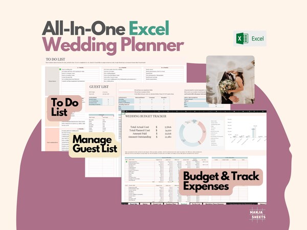Wedding Planning Excel Spreadsheet Bundle Wedding Planner for Your Budget, Guests and Checklist ...