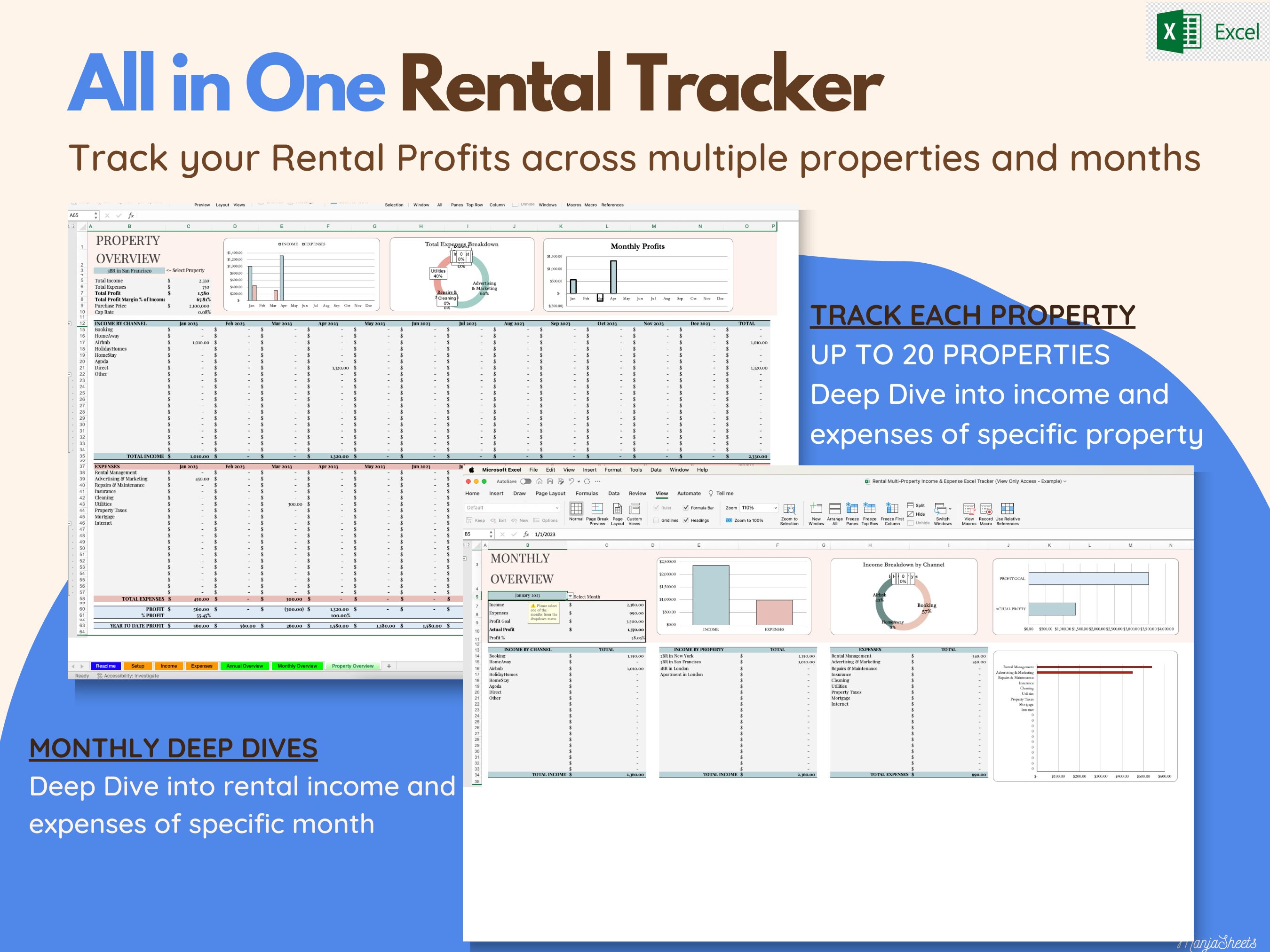 Rental Income & Expense Tracker: Multi-property Excel Sheet - Etsy
