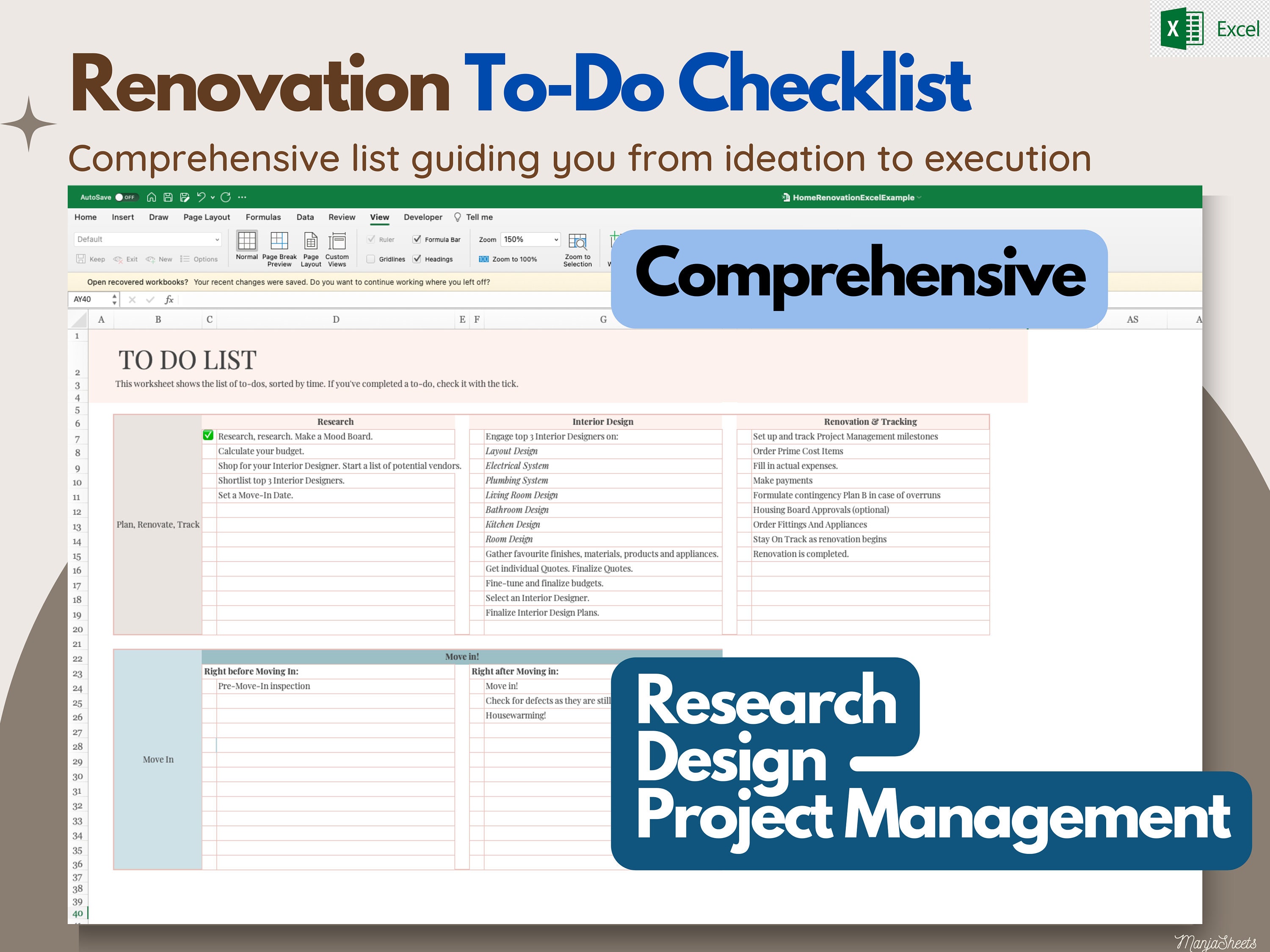 Renovation Planner Interior Design Project Planner Home - Etsy UK