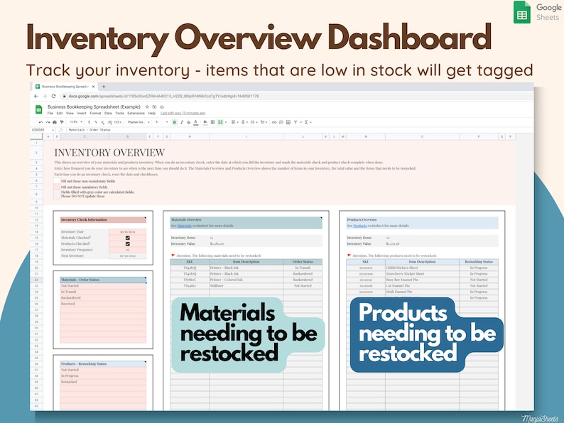 Small Business Inventory Tracker Spreadsheet, Inventory Template ...