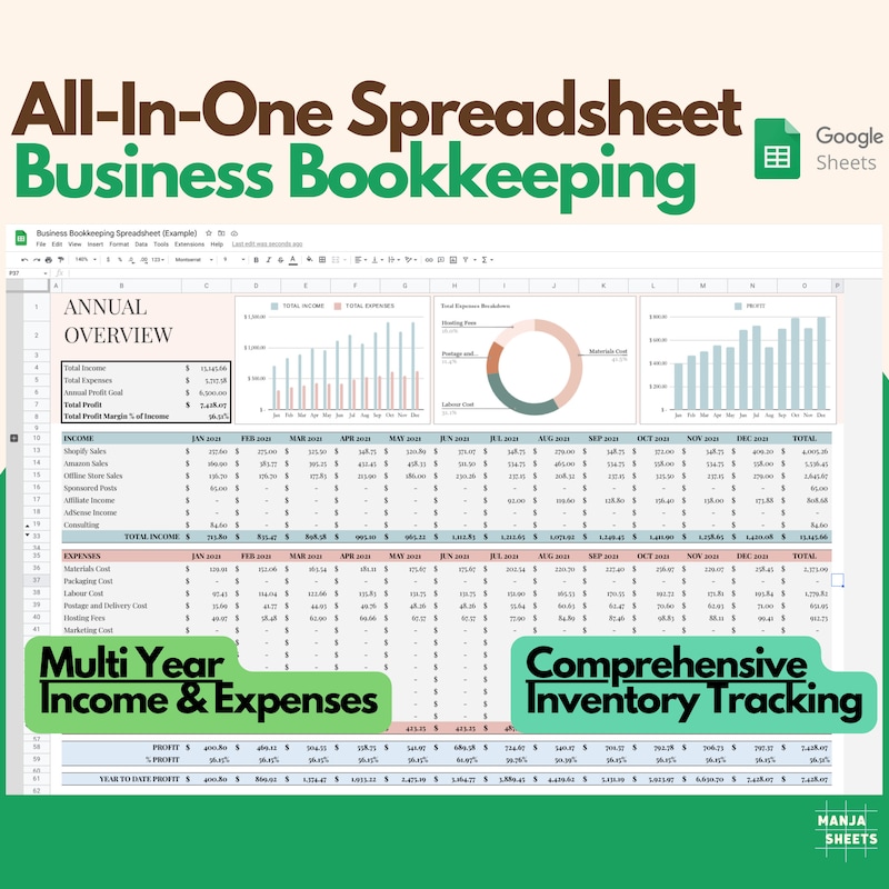 Small Business Inventory Spreadsheet - Etsy
