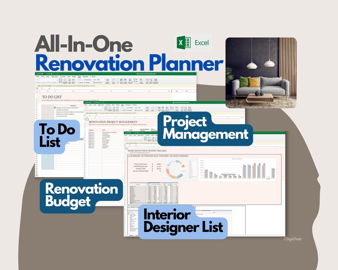 Renovation Planner Interior Design Project Planner Home - Etsy UK