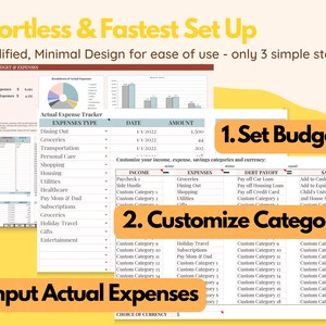 Budget Planner, Monthly Budget Template, Paycheck Budget Spreadsheet, Expense Tracker, Financial ...