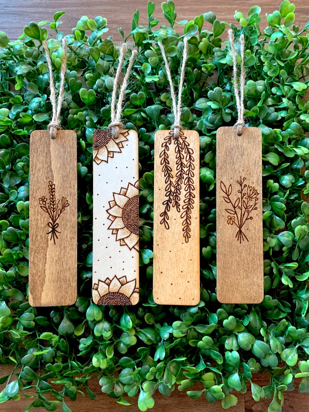 Wooden Floral Bookmarks - Etsy