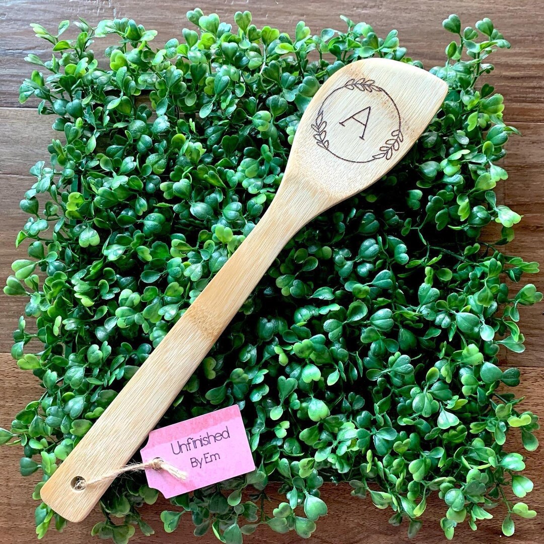 Personalized Wooden Wood Burned Angled Spatula Spoon - Etsy