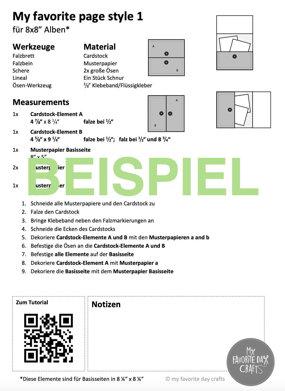 DIGITAL Measurements and Templates for the Interactive 6x8" Folio No.1 ...