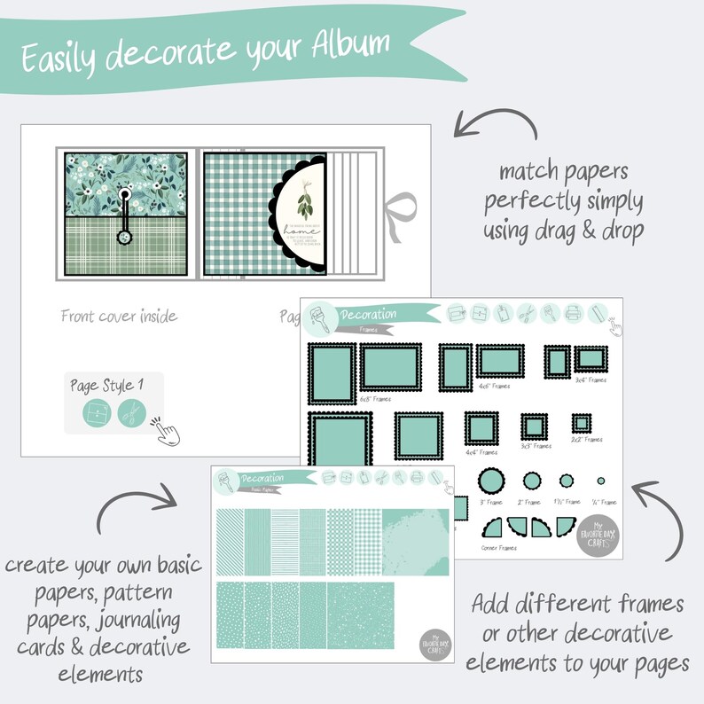 Digital Mini Album Planner to Use in CANVA (templates for Digital ...