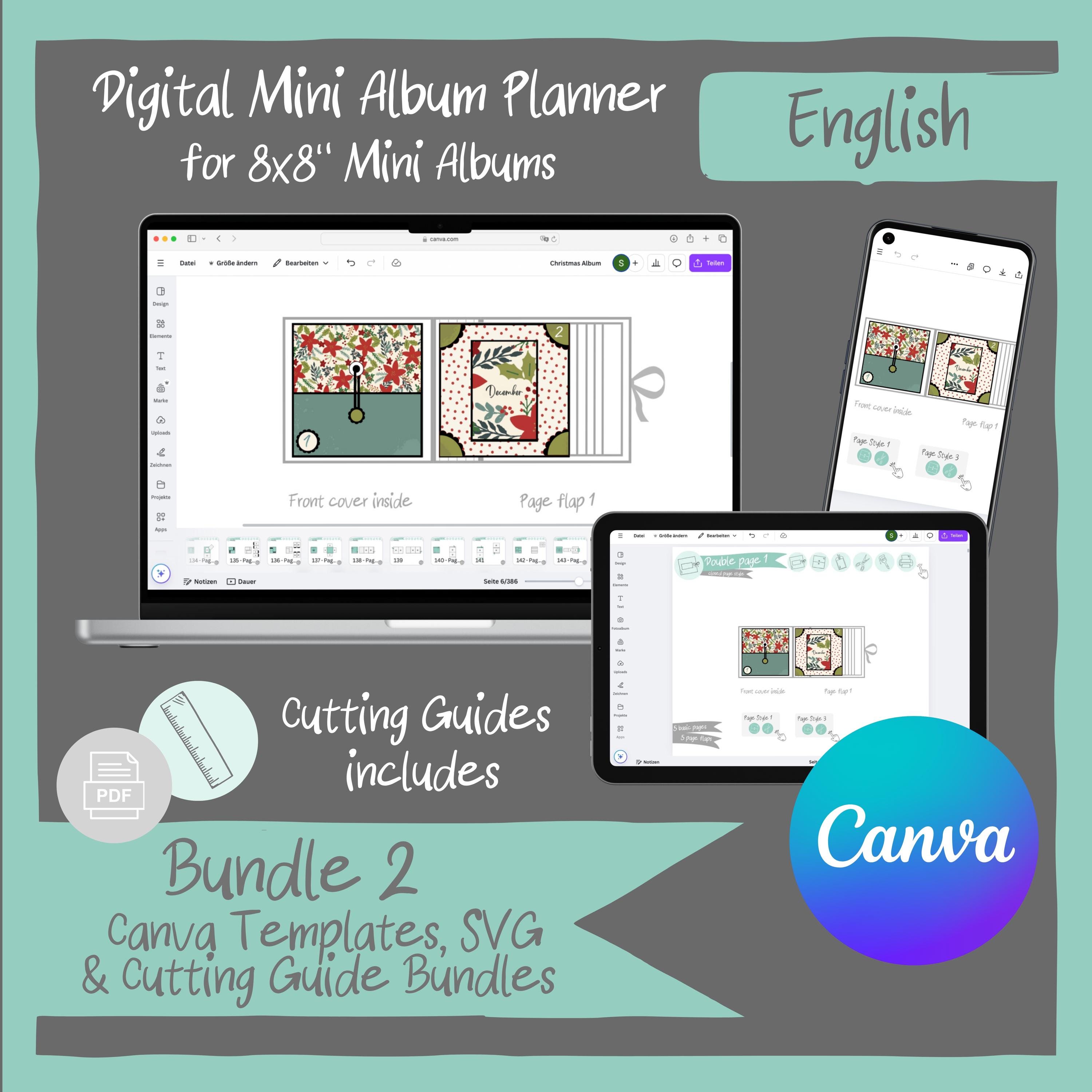 Digital Mini Album Planner to Use in CANVA (templates for Digital ...
