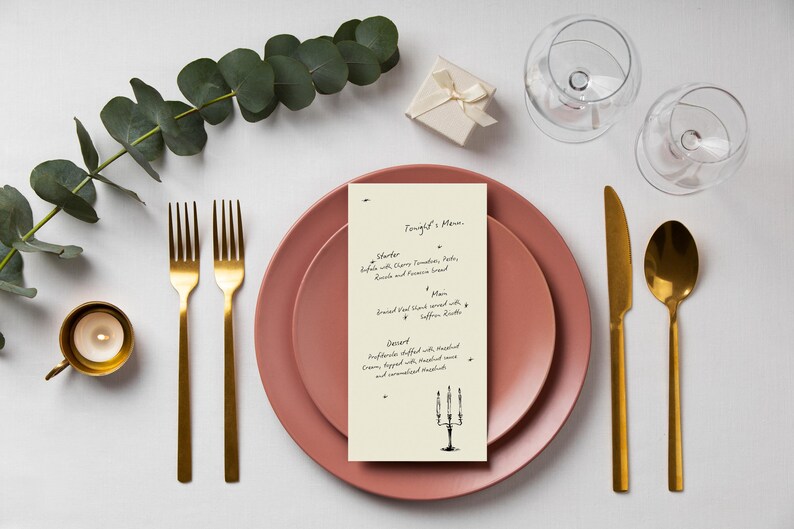 Handwritten Wedding Menu Template Editable Digital Menu for Weddings ...