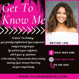 Get to Know Me, About Me Post, About Me Template, About Me Page, About ...