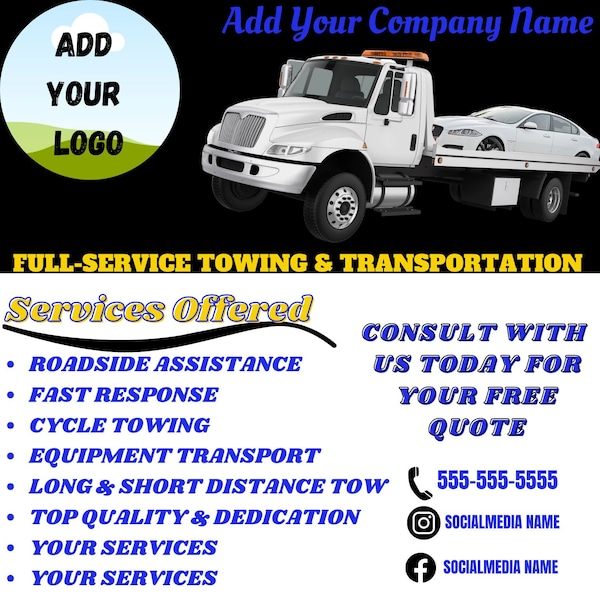 Towing Flyer - Etsy