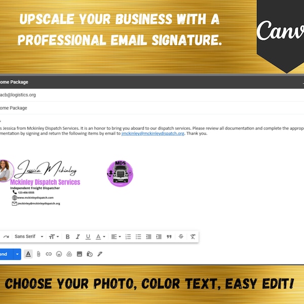 Email Signature With Photo and Logo Template - Etsy